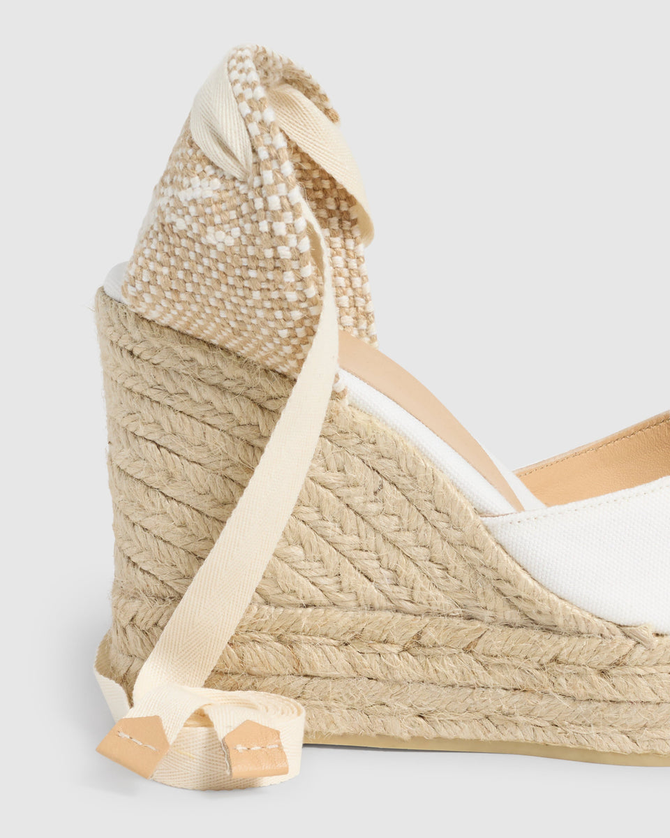 WHITE CLOSED TOE WEDGES CARINA MADE WITH CANVAS WITH 11 HEIGH | CASTAÑER
