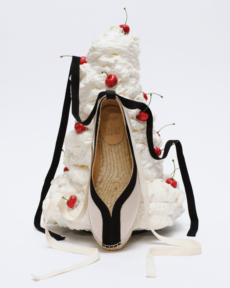 CHAMPAGNE/BLACK DANCER KANU MADE WITH SATIN WITH 2 HEIGH | CASTAÑER